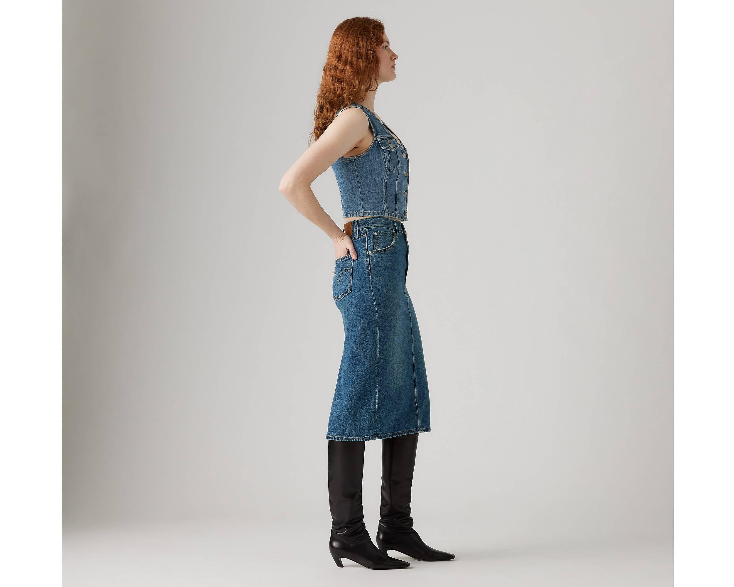 High Rise Back Slit Skirt - Levi's Jeans, Jackets & Clothing