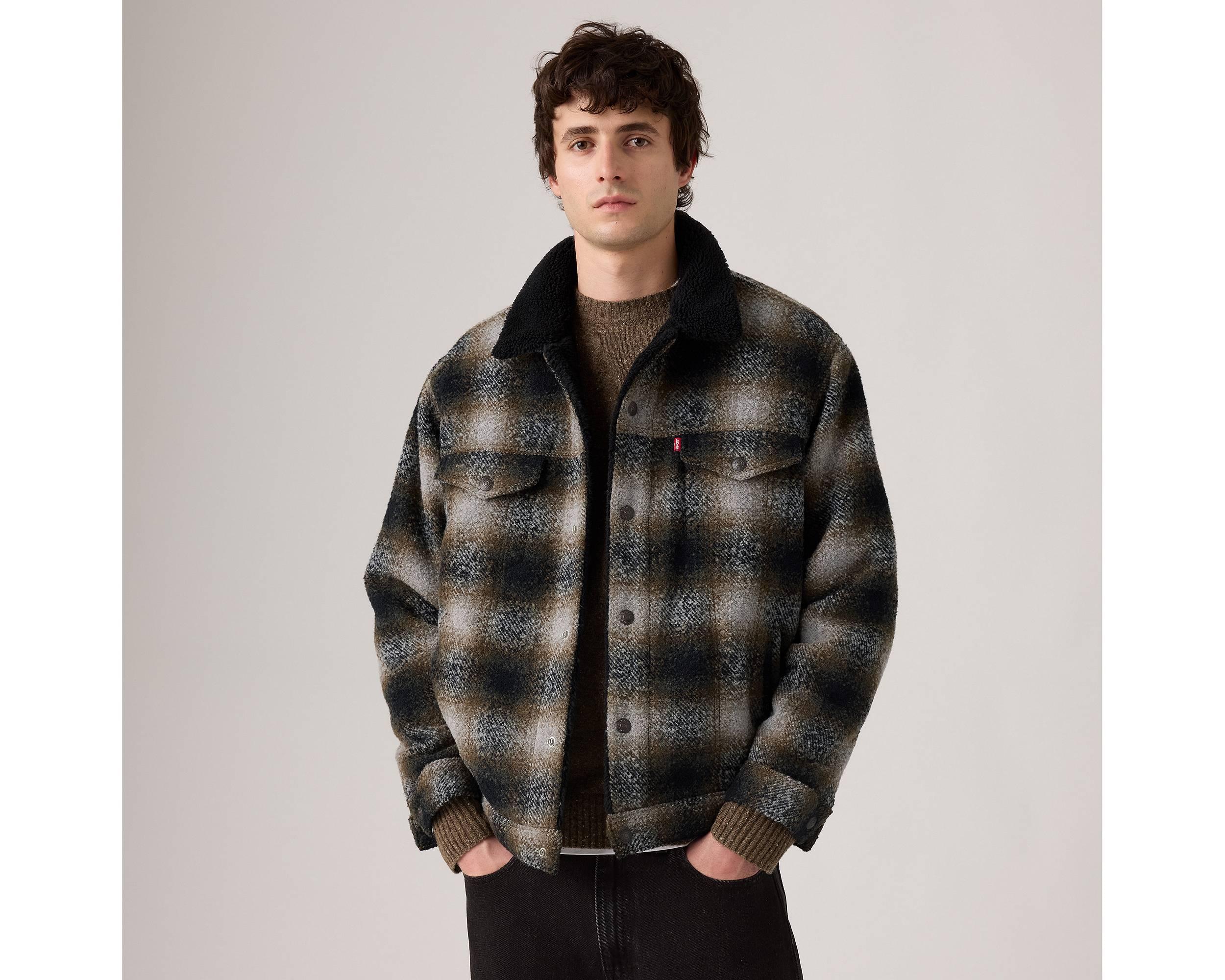 Relaxed Fit Plaid Sherpa Trucker Jacket - Levi's Jeans, Jackets & Clothing